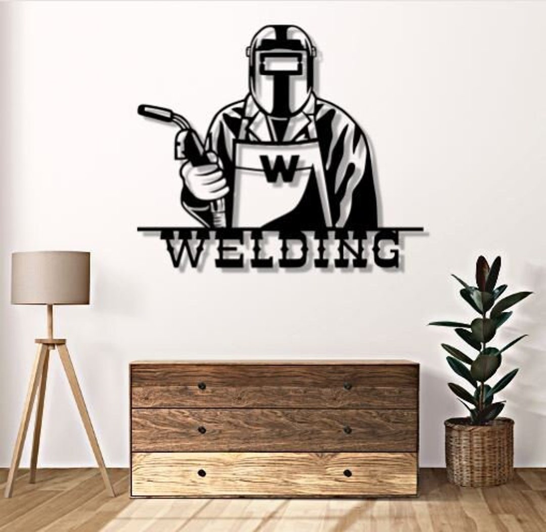 Weld Svg Dxf Png Files Laser Cut File Welder Welding Iron Crafter Wall ...