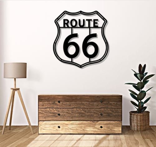 Route 66 Svg Dxf Png Files Laser Cut File Route Way American Wall Art ...