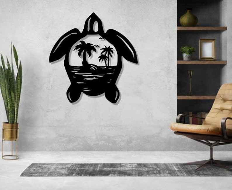 Turtle Svg Dxf Png Files Laser Cut File Turtle Wall Art Scene - Etsy