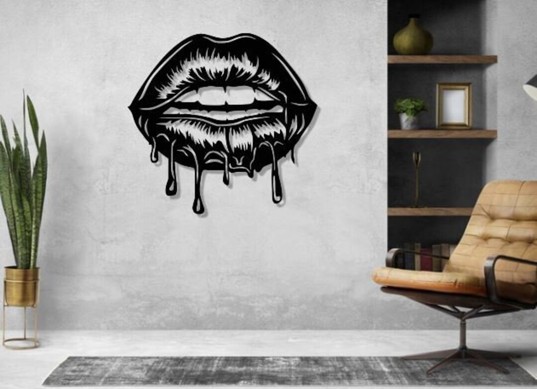 Dripping Lips Svg Dxf Files , Laser Cut File , Wall Decor , Lip Lips ...