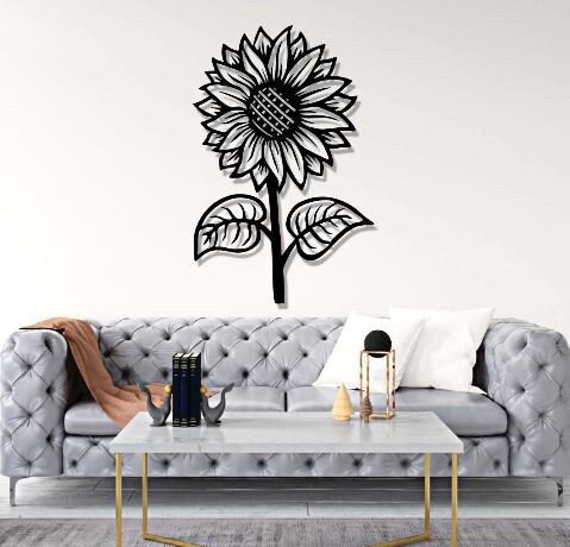 Sunflower Svg Dxf Png Files , Laser Cut File , Flower Leaves Wall Art ...