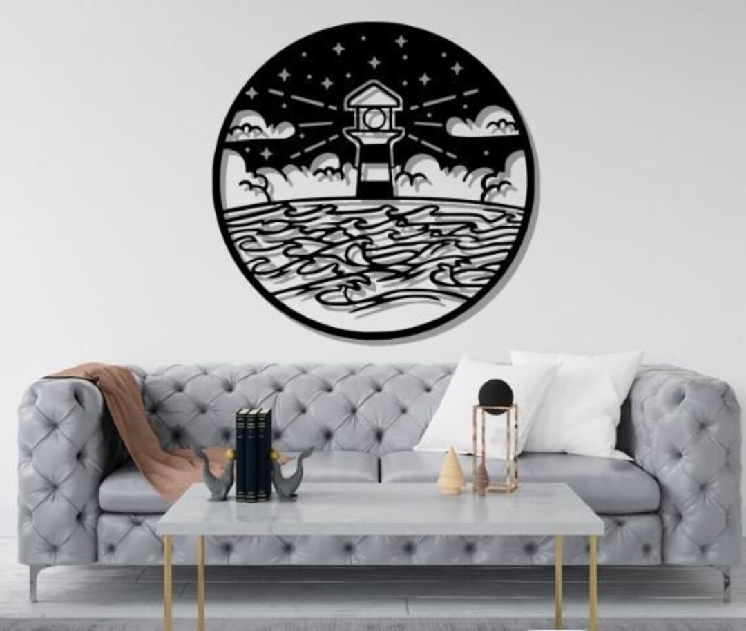 Lighthouse Svg Dxf Files , Laser Cut File , Sea , Lighthouse , Wall Art ...