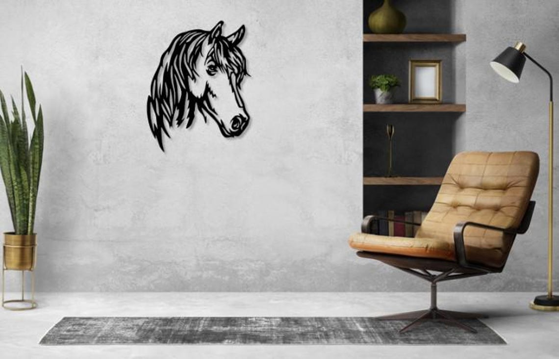 Pferde-Svg Dxf Png-Dateien Laser Cut-Datei Pferde Gesicht Kopf Wand ...