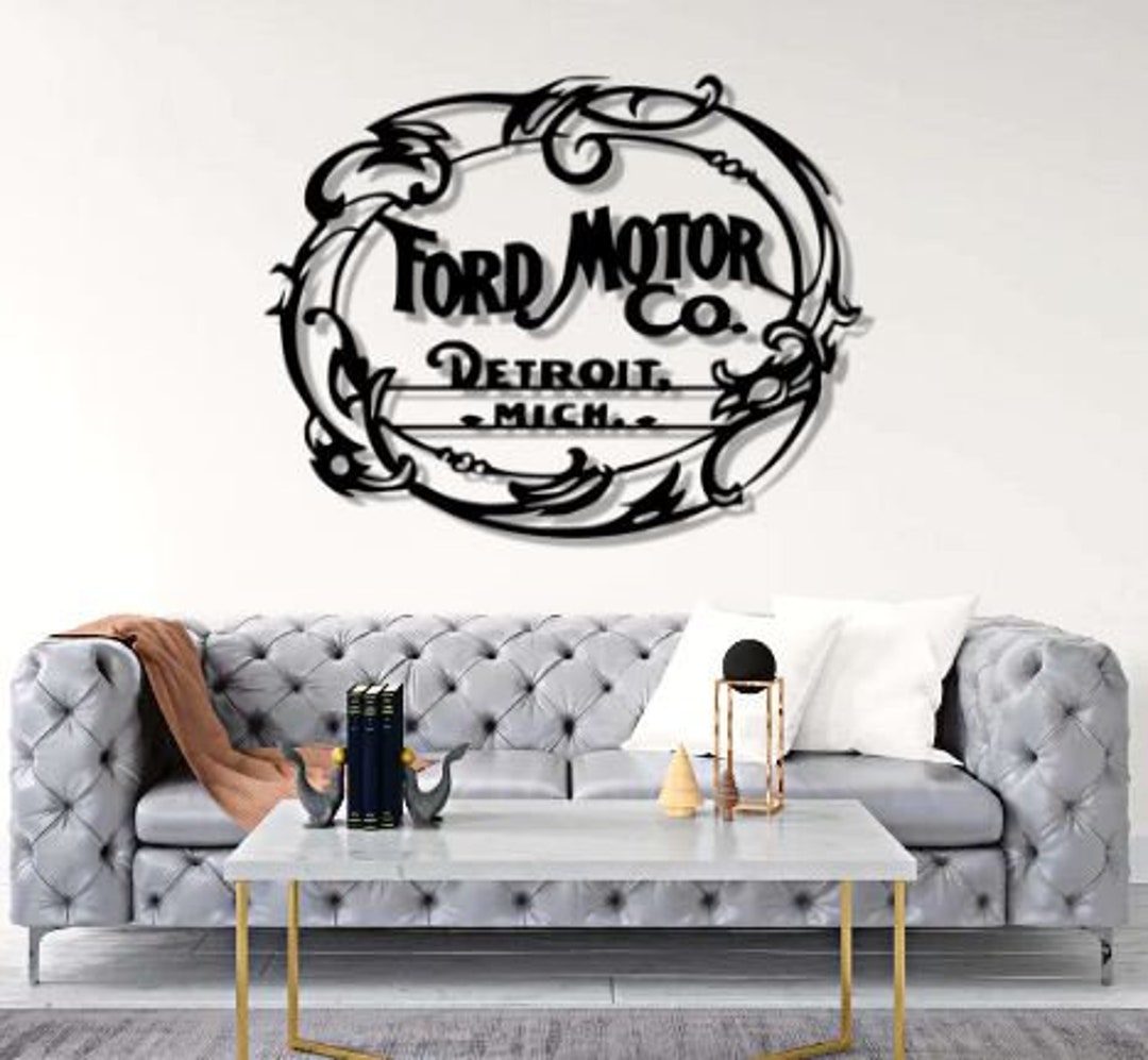 Ford Motor Svg Dxf Files Laser Cut File Ford Detroit Mich Wall Art for ...