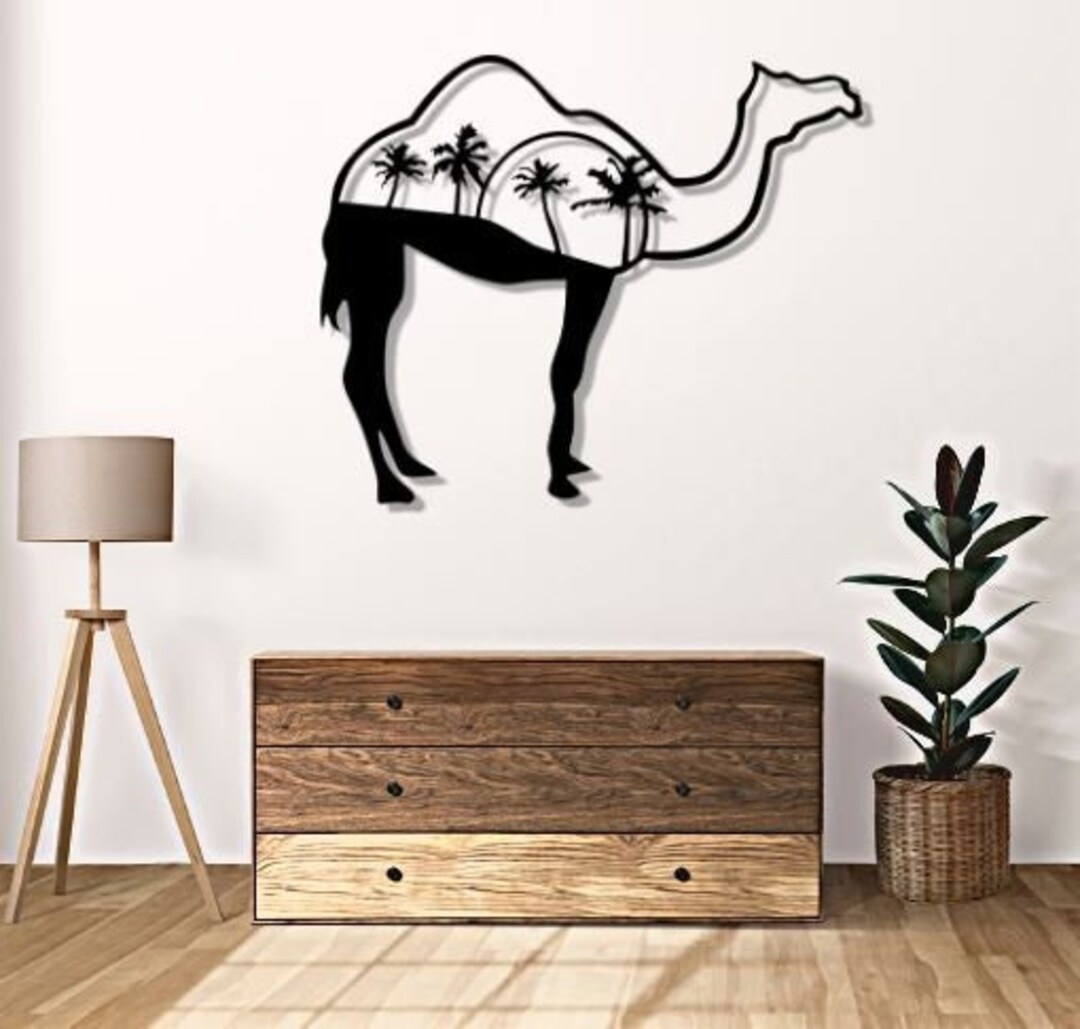 Camel Wall Art SVG DXF PNG, Desert Scene Laser Cut File - Etsy