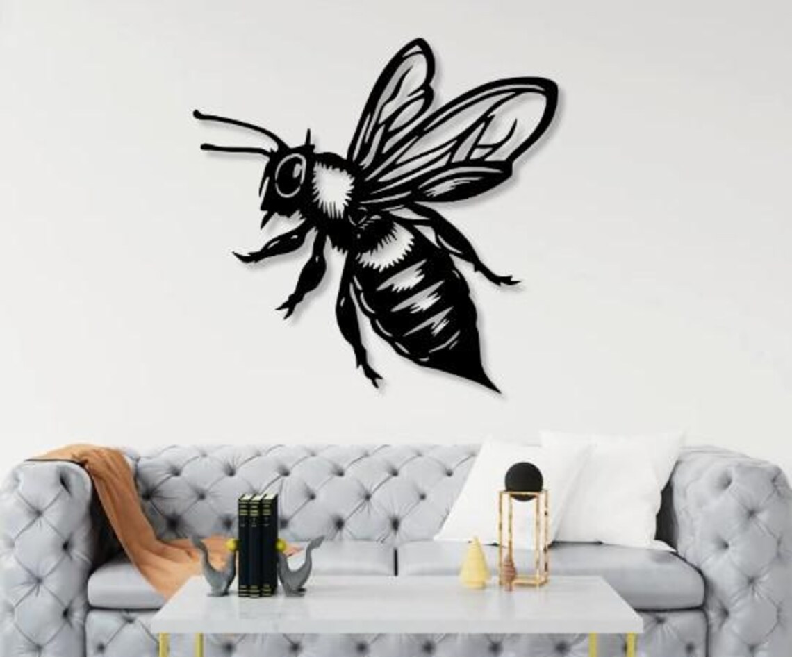 Bee Svg Dxf Png Files Bee Laser Cut File Wall Art Vectorel Cutting for ...