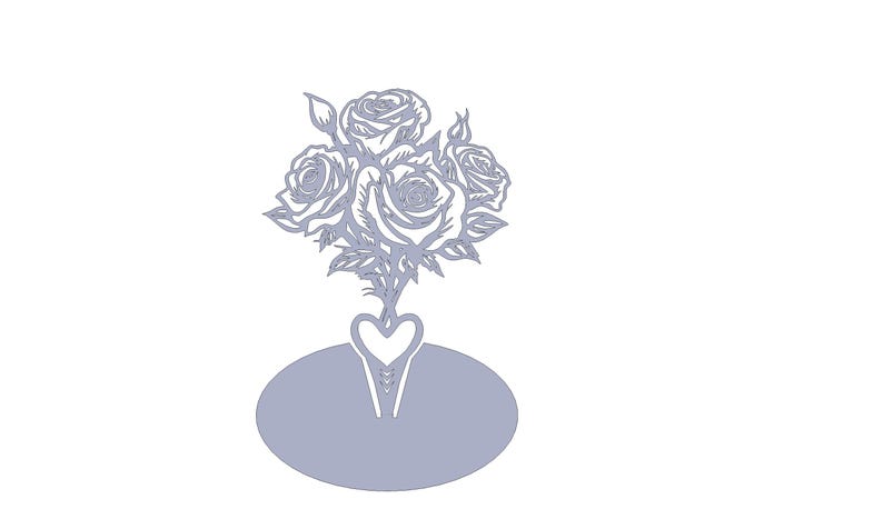 Rose Bouquet Stand Dxf Svg Files Metal Cutting File for Cnc Laser or ...