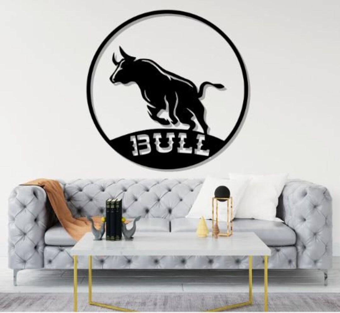 Bull Svg Dxf Files Laser Cut File Bulls Tshirt Plywood Wall Art Cutting ...