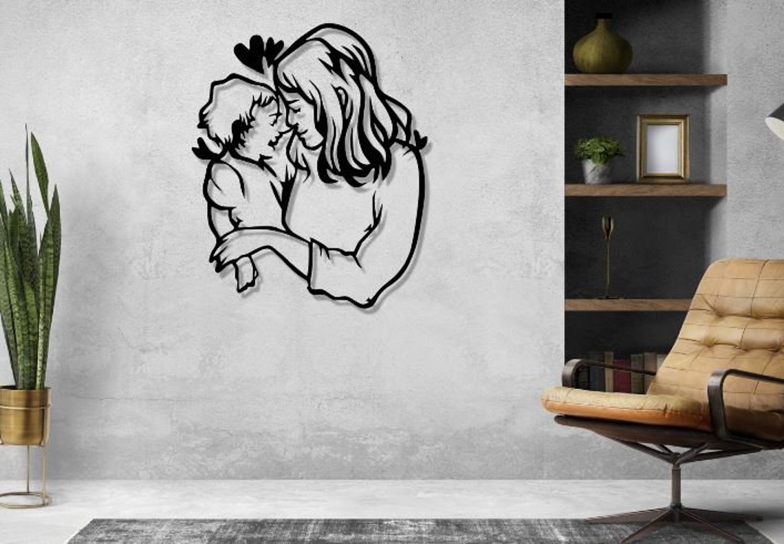 Mom Baby Svg Dxf Files , Laser Cut File , Wall Art , Mother , Child ...