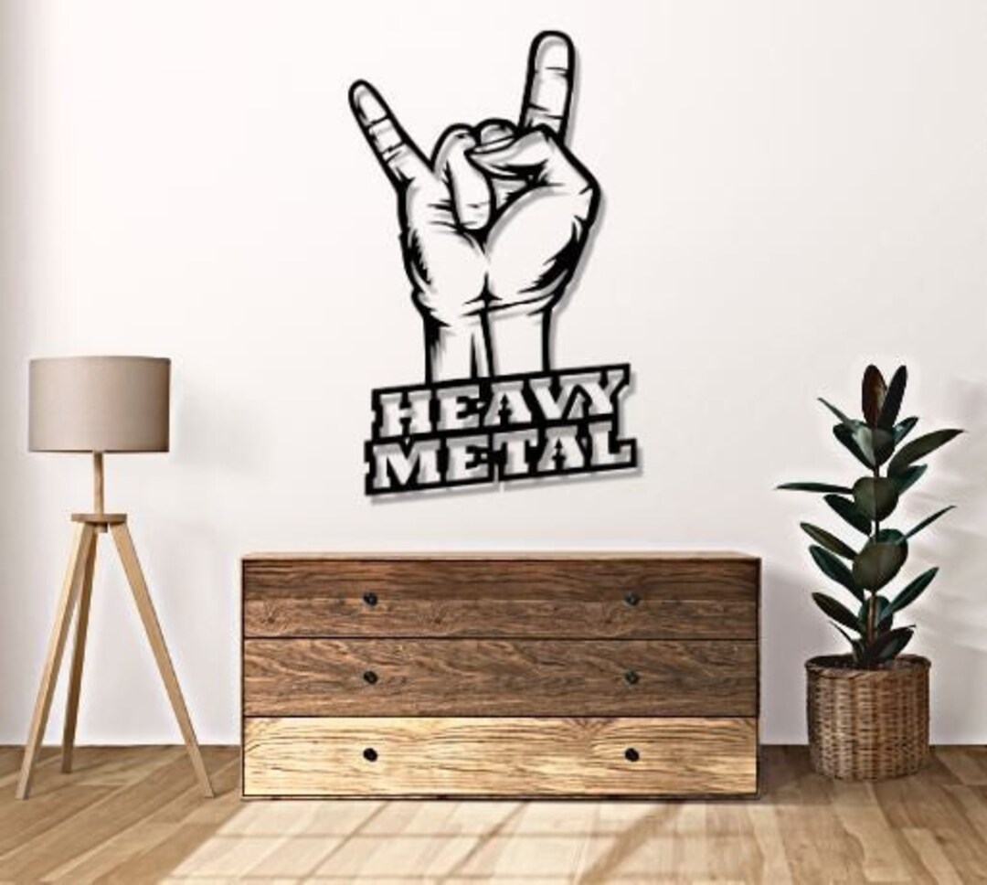 Heavy Metal Svg Dxf Png Files Laser Cut File Hand Sign Metal Vinyl Rock ...