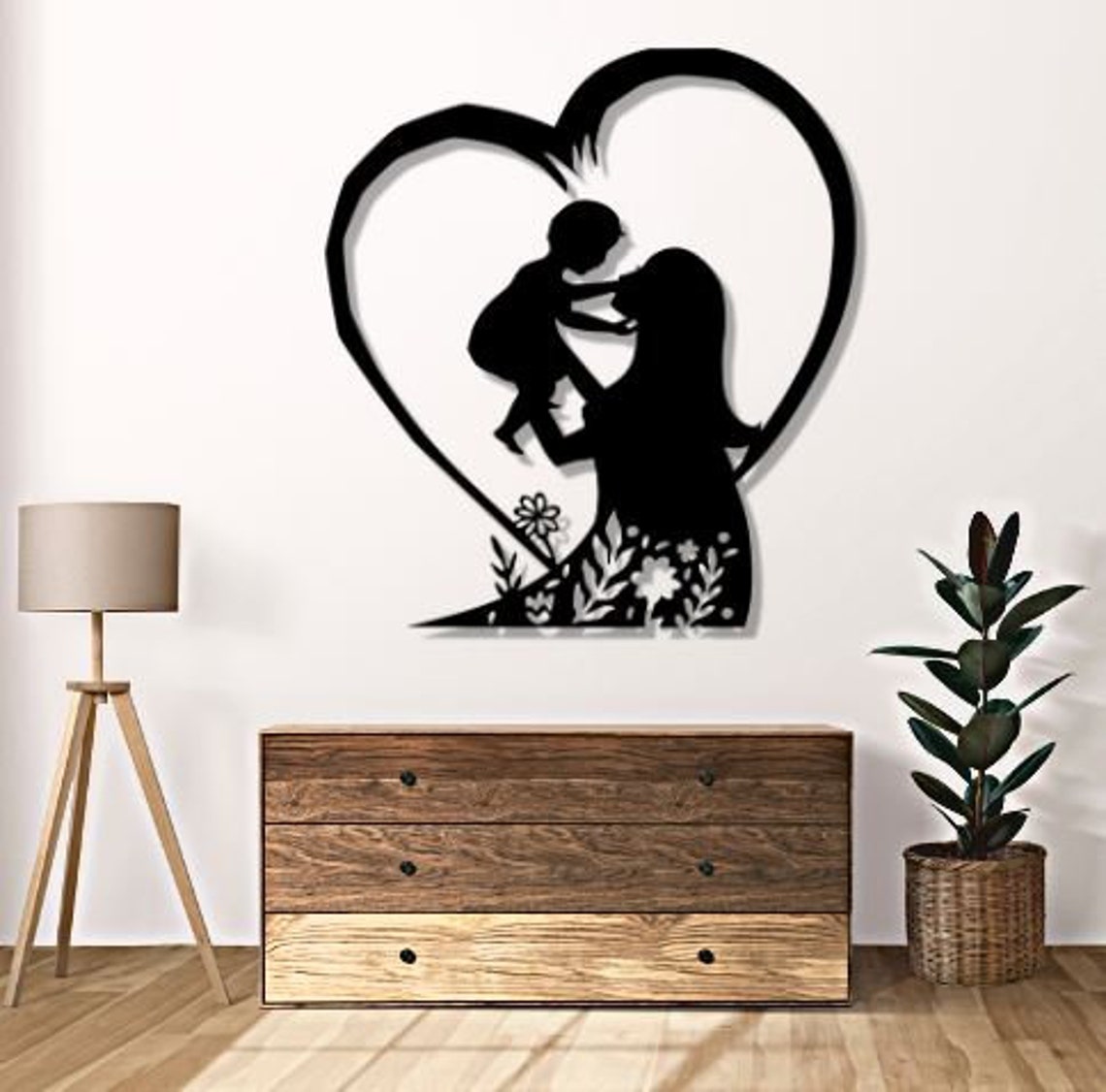 Mom Baby Svg Dxf Files , Laser Cut File , Heart , Flowers , Love ...