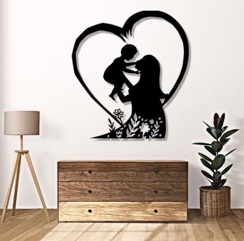 Mom Baby Svg Dxf Files , Laser Cut File , Heart , Flowers , Love ...