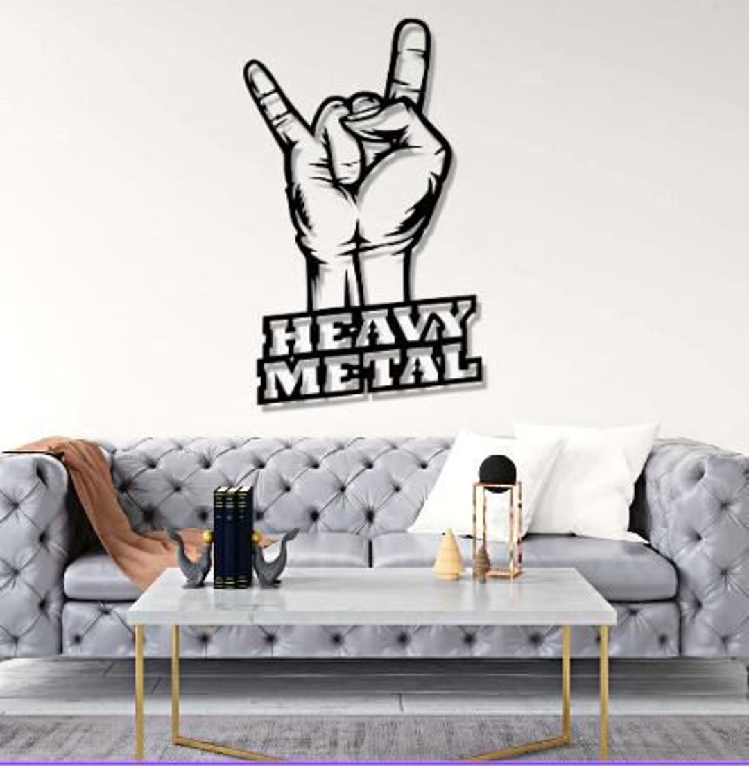 Heavy Metal Svg Dxf Png Files Laser Cut File Hand Sign Metal Vinyl Rock ...