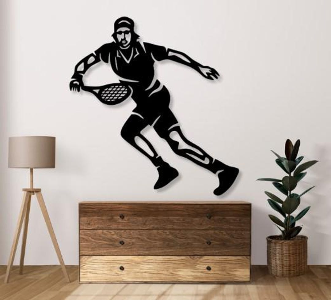 Tennis Svg Dxf Png Files Tennis Player Man Wall Art Cut File for Cnc ...
