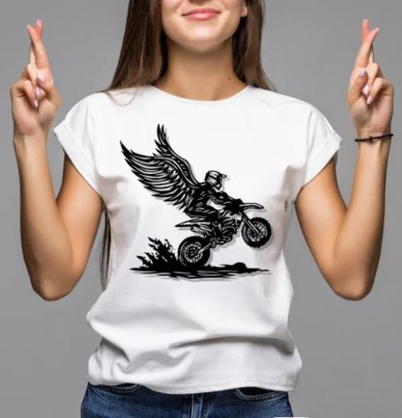 Angel Wings Motorcycle Svg Dxf Png Files , Laser Cut File , Rider ...