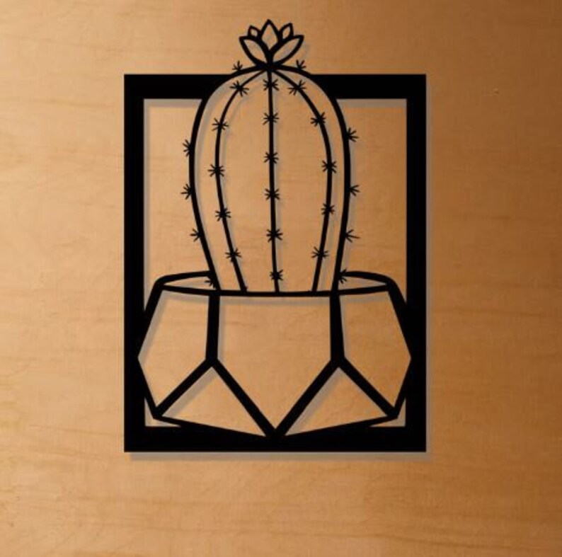 Cactus Dxf Svg Files ,laser Cutting Botanical Cactus Wall Decor Cut ...