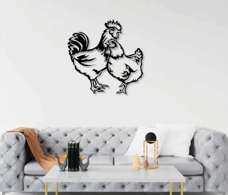 Rooster Chicken Vector Cut File, Laser, Plasma, Cricut (SVG, DXF, PNG ...
