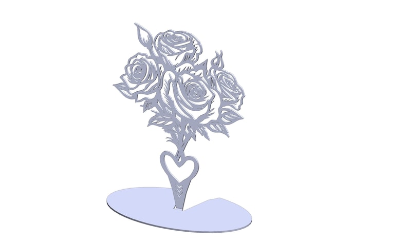 Rose Bouquet Stand Dxf Svg Files Metal Cutting File for Cnc Laser or ...