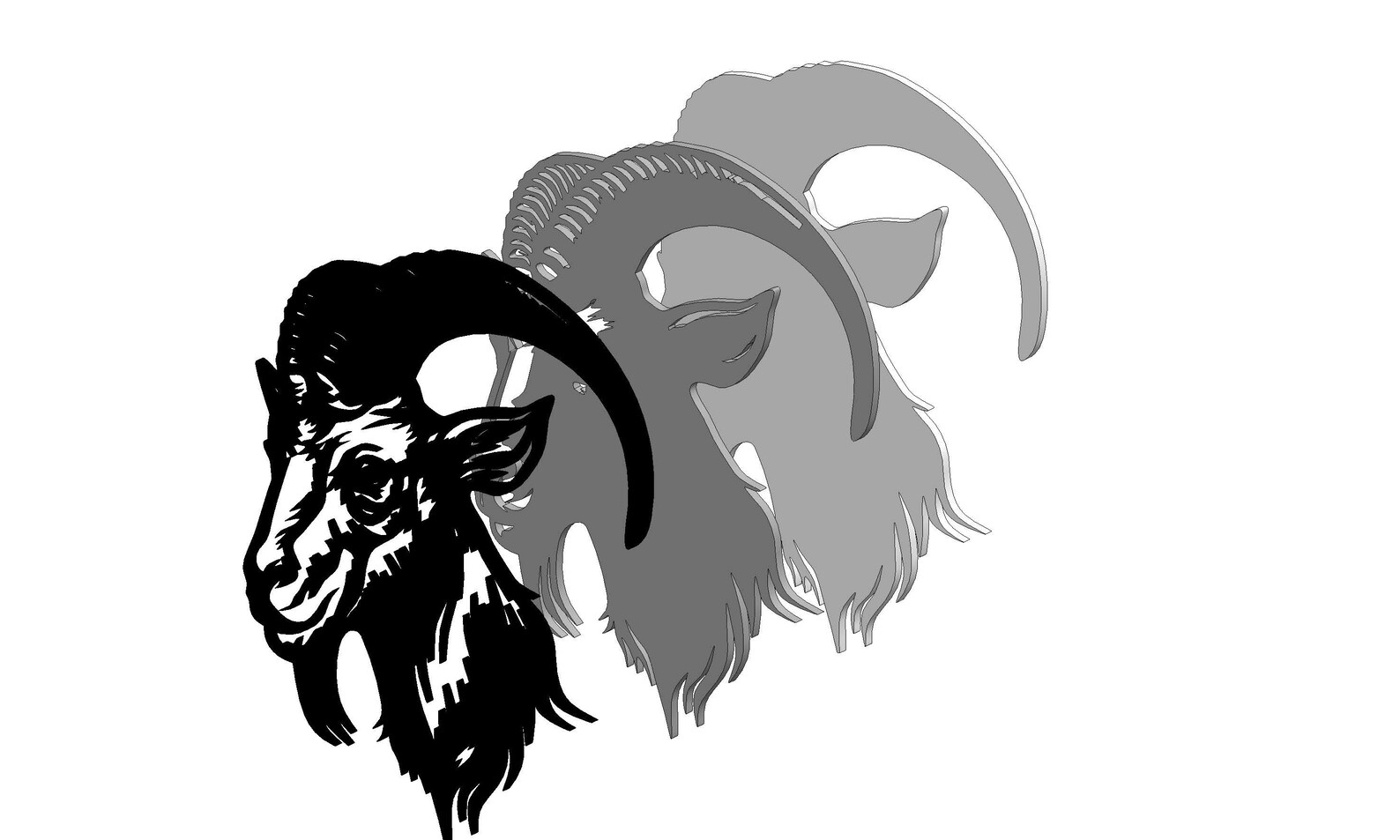 Multilayer Goat SVG DXF Files Multilayered 3D Layered Goat Plywood or ...