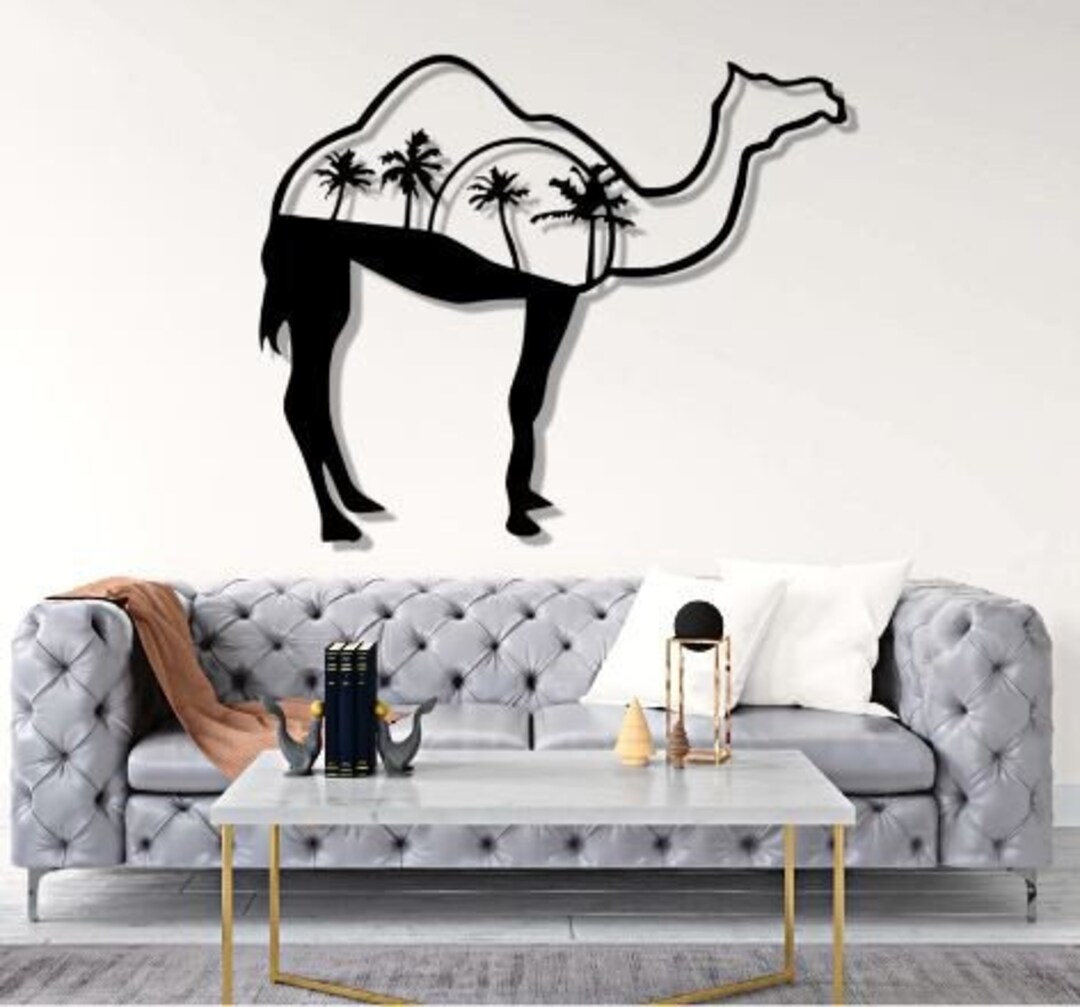 Camel Svg Dxf Png Files Laser Cut File Camet Thropy Safari Desert Palm ...
