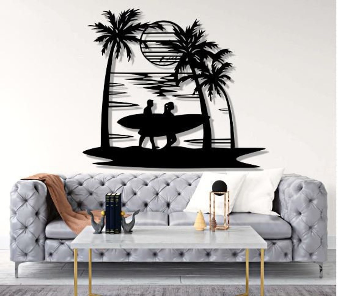 Summer Svg Dxf Files , Laser Cut File , Summer Palm Beach Surf Sunset ...