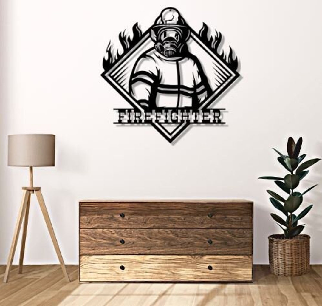 Firefighter Wall Art SVG, Laser Cut File (digital Download) - Etsy