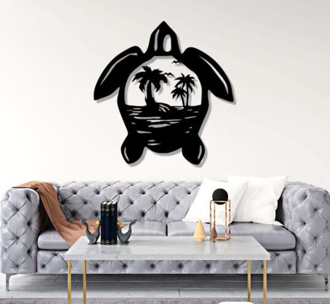 Turtle Svg Dxf Png Files Laser Cut File Turtle Wall Art Scene - Etsy