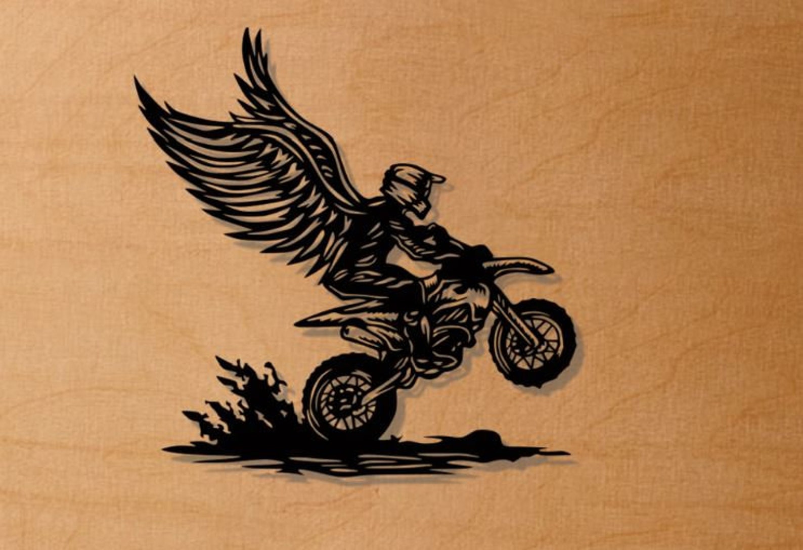 Angel Wings Motorcycle Svg Dxf Png Files , Laser Cut File , Rider ...