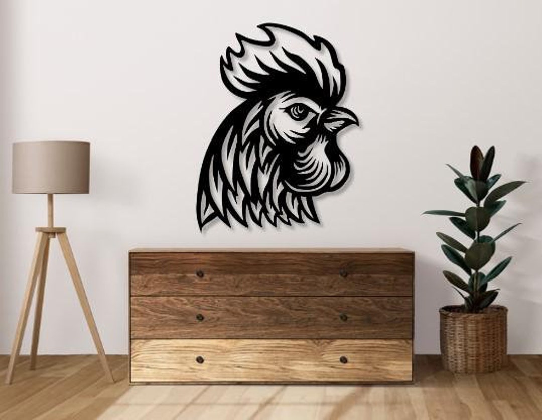 Rooster Svg Dxf Png Files Chicken Coop Cockerel Laser Cut File Vectorel ...