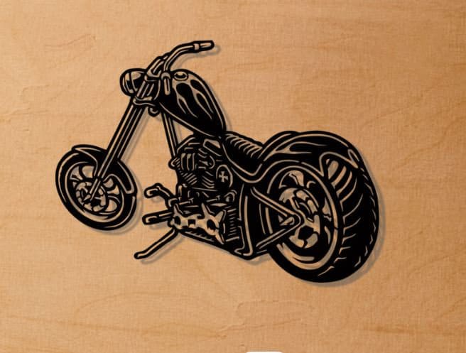 Motorcycle Svg Dxf Png Files , Laser Cut File Motorcycle Design Wall ...