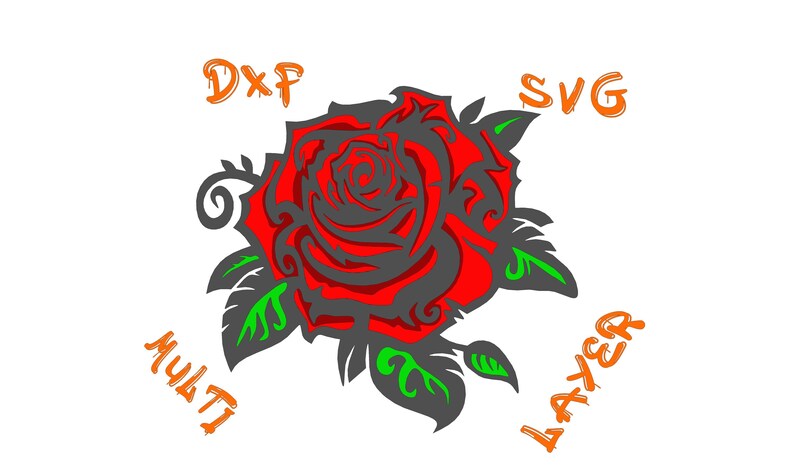 3D Rose SVG DXF Files, Multilayer Flower Cut File - Etsy