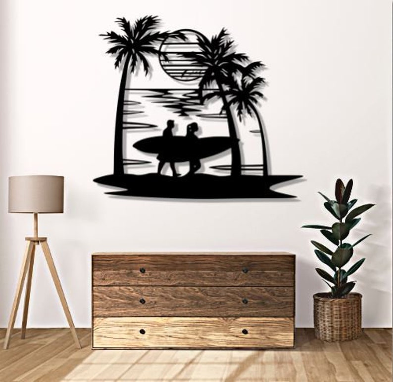 Summer Svg Dxf Files , Laser Cut File , Summer Palm Beach Surf Sunset ...