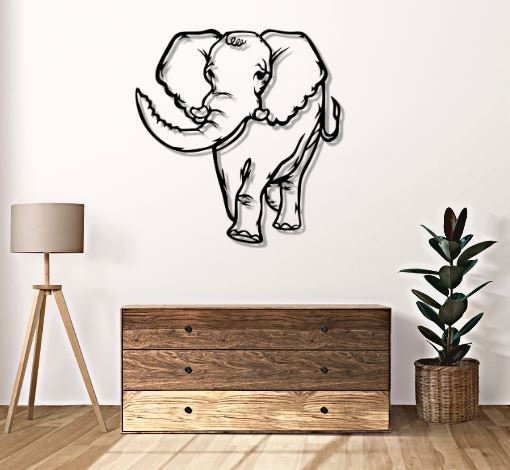Elephant Svg Dxf Png Files Laser Cut File Elephant Wall Art Vectorel ...