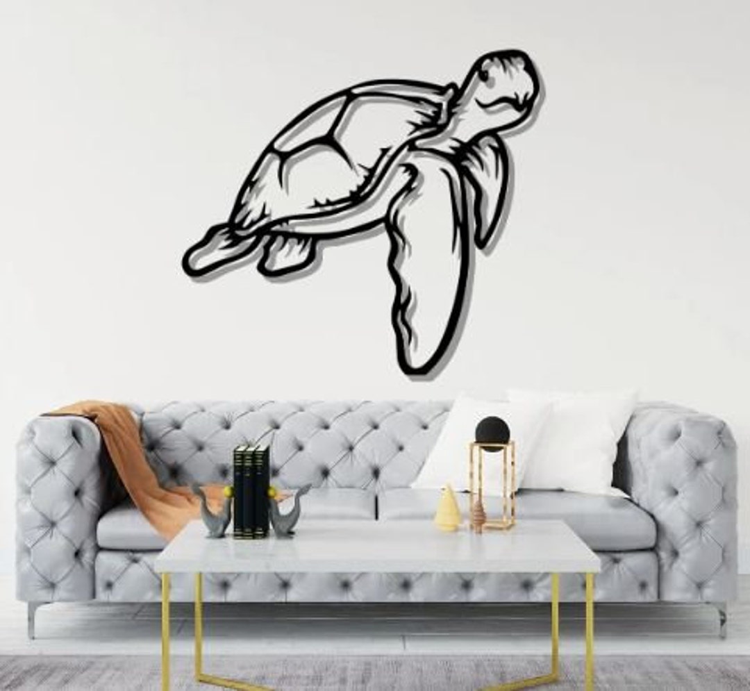 Turtle Svg Dxf Png Files Laser Cut File Sea Oceon Turtles Wall Art ...