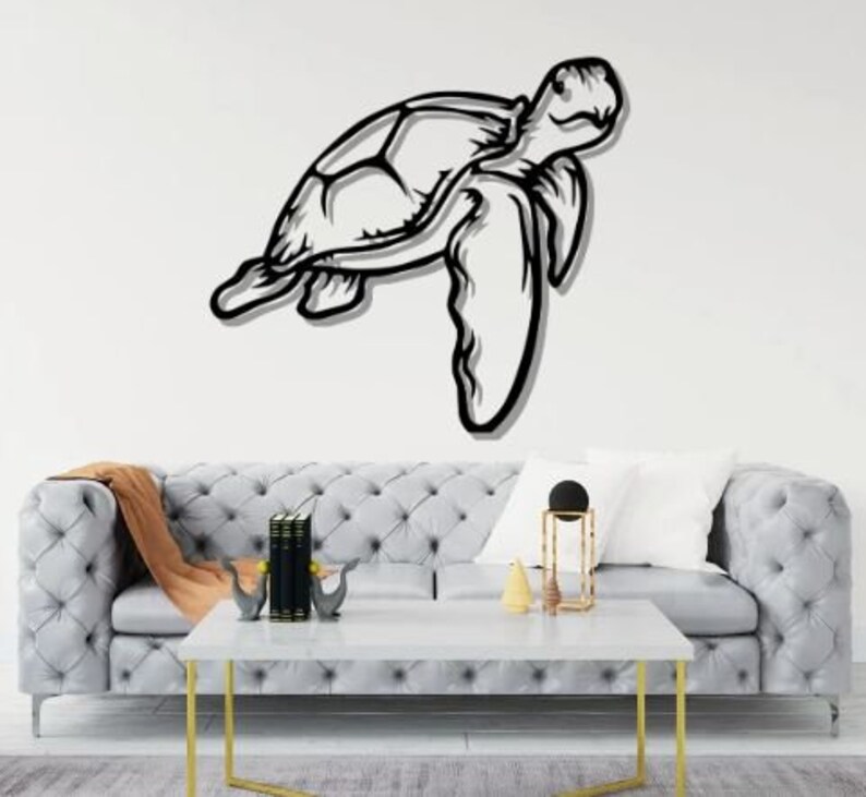 Turtle Svg Dxf Png Files Laser Cut File Sea Oceon Turtles Wall Art ...