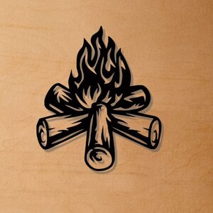 Fire Svg Dxf Png Files , Laser Cut File Fire Wood Camp Firing Flames ...
