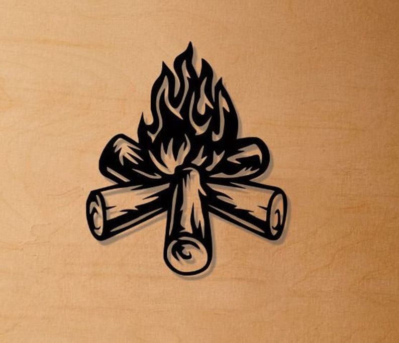 Fire Svg Dxf Png Files , Laser Cut File Fire Wood Camp Firing Flames ...