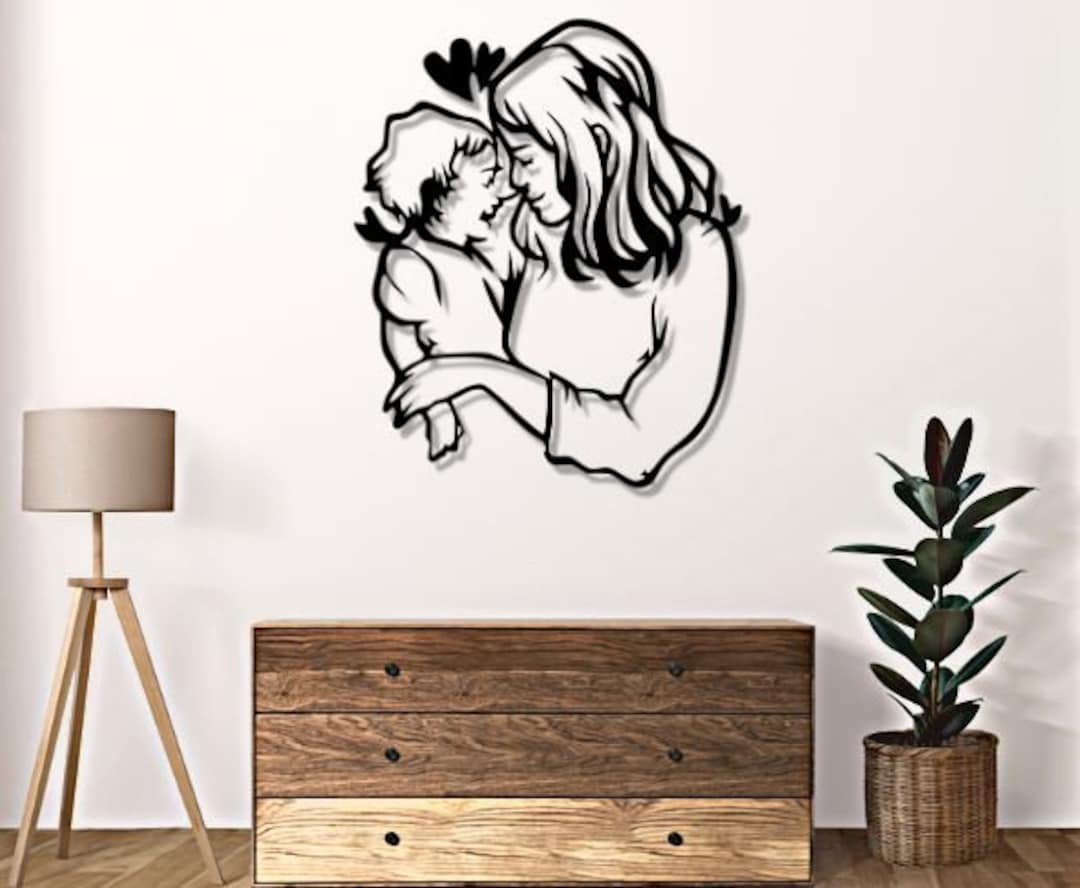 Mom Baby Svg Dxf Files , Laser Cut File , Wall Art , Mother , Child ...