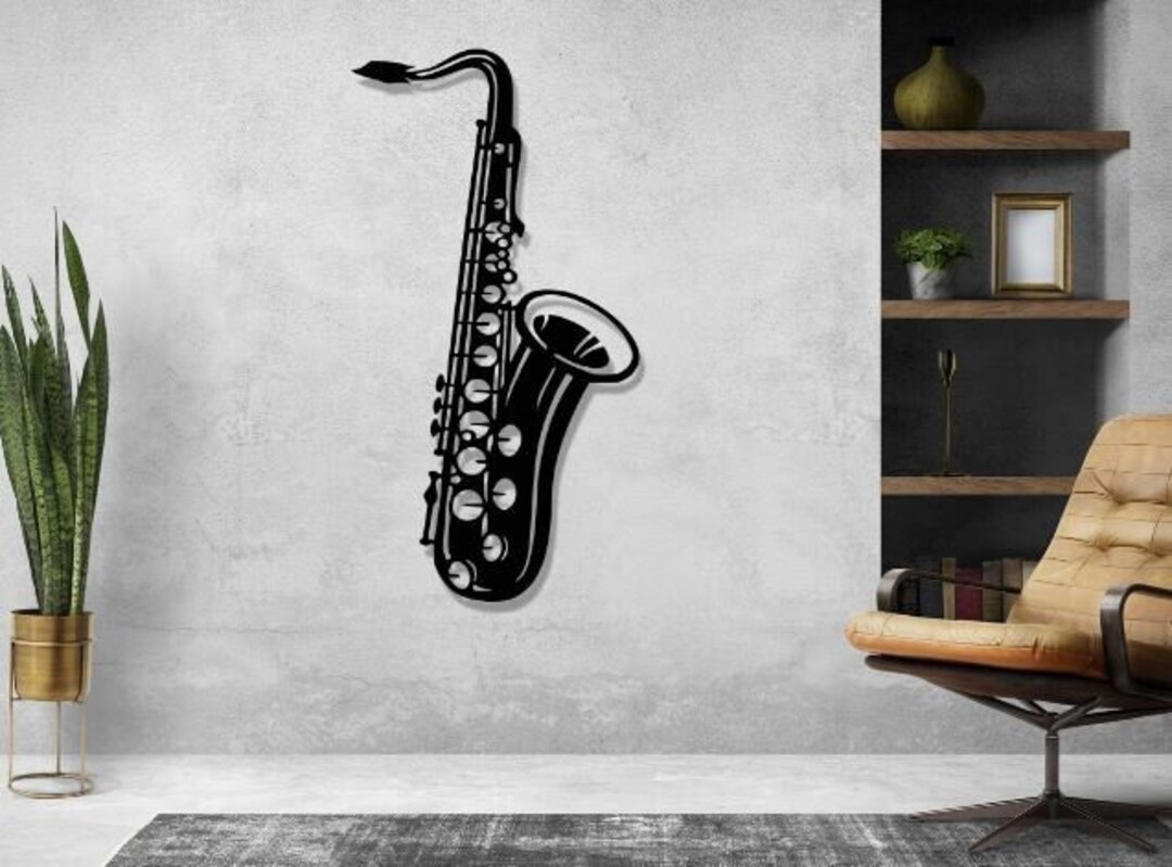 Saxophone Svg Dxf Png Files Laser Cut File , Saxophone Music Instrument ...