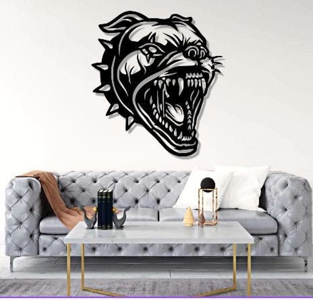 Beware Svg Dxf Png Files Laser Cut File Wild Angry Dog Face Danger ...