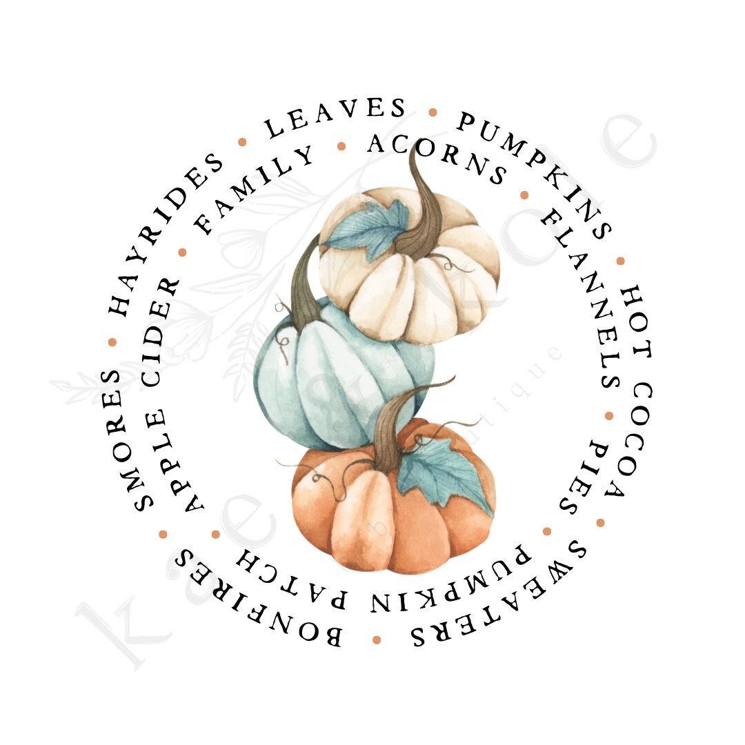 Fall Words SVG Halloween PNG - Instant Download - Pumpkins Stacked ...