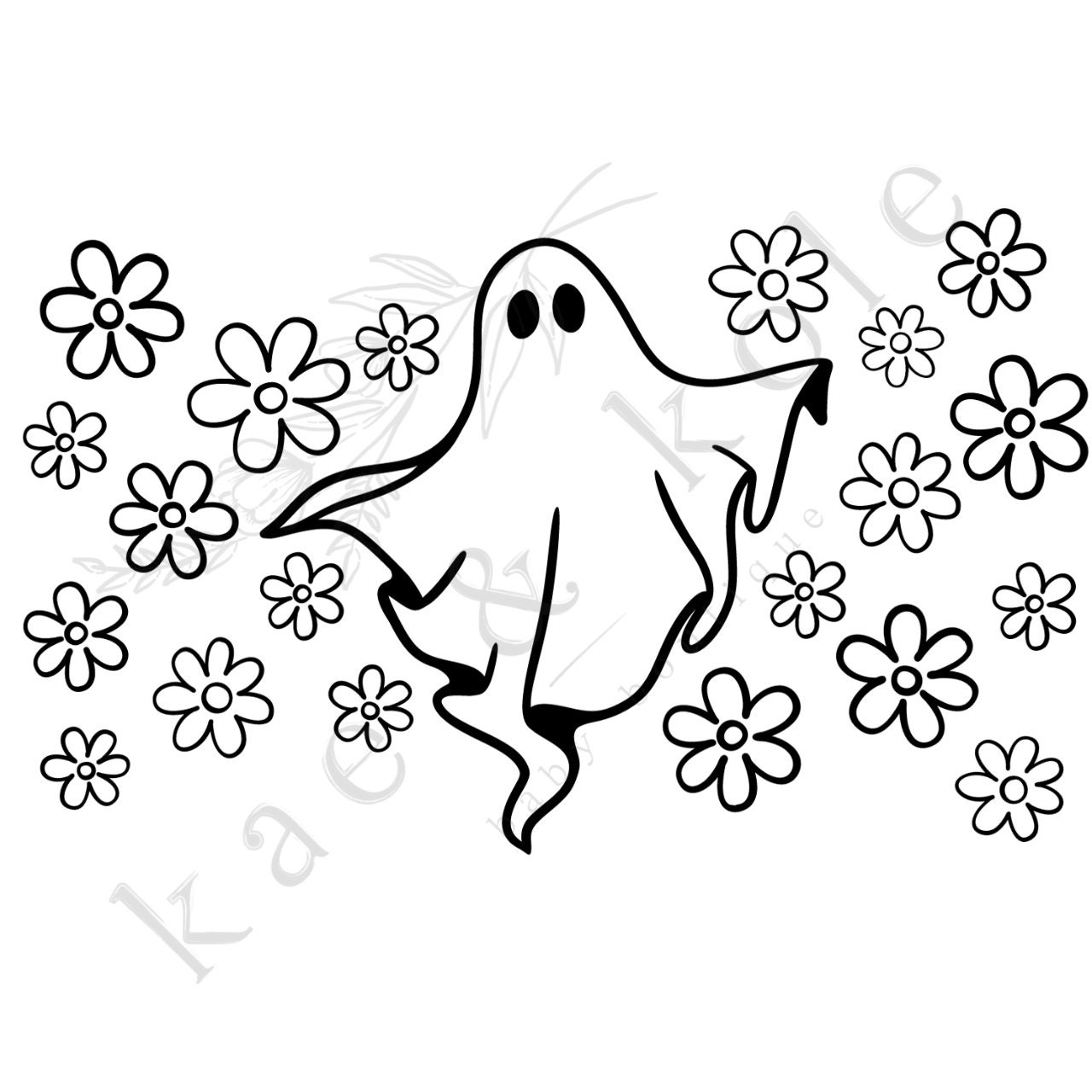 Daisy Ghost SVG Halloween PNG - Instant Download - Etsy