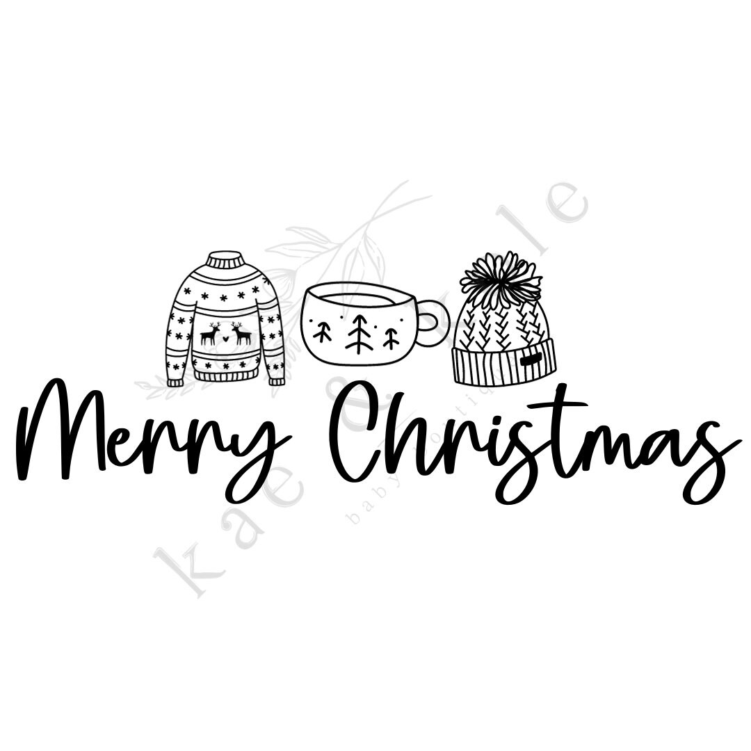 Merry Christmas Doodle SVG PNG - Instant Download - Cozy Christmas - Etsy