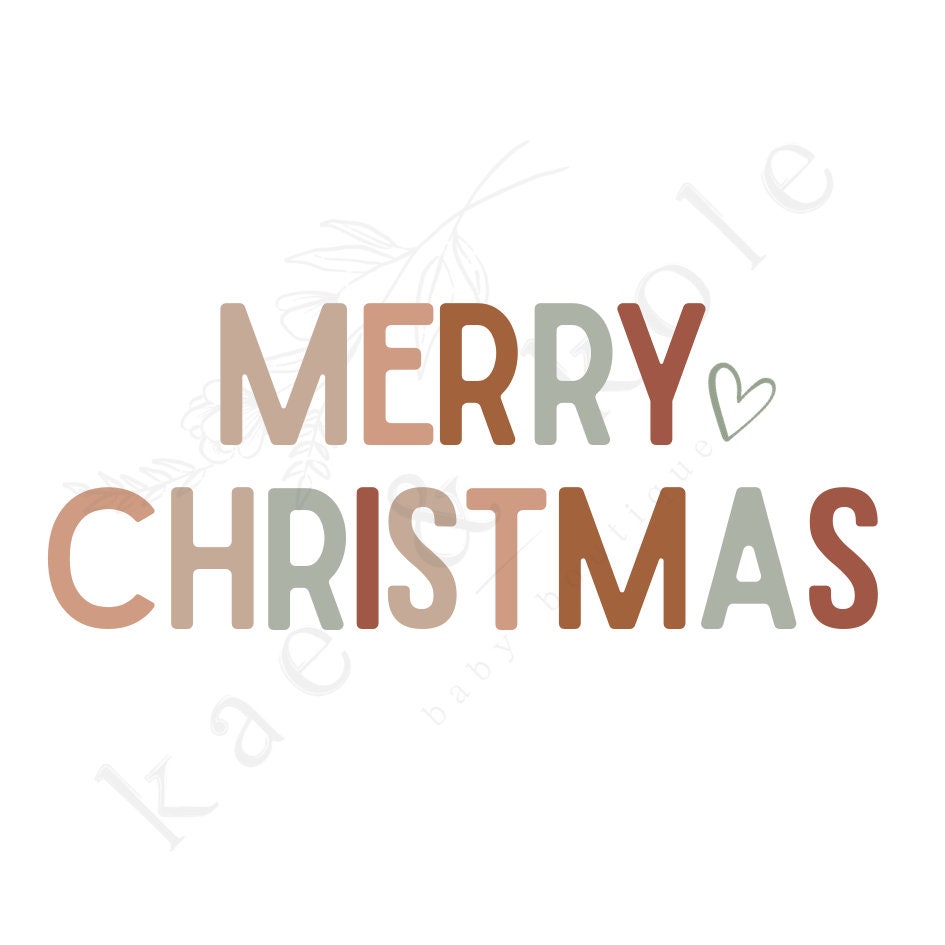 Merry Christmas Boho SVG PNG - Instant Download - Muted T-shirt ...
