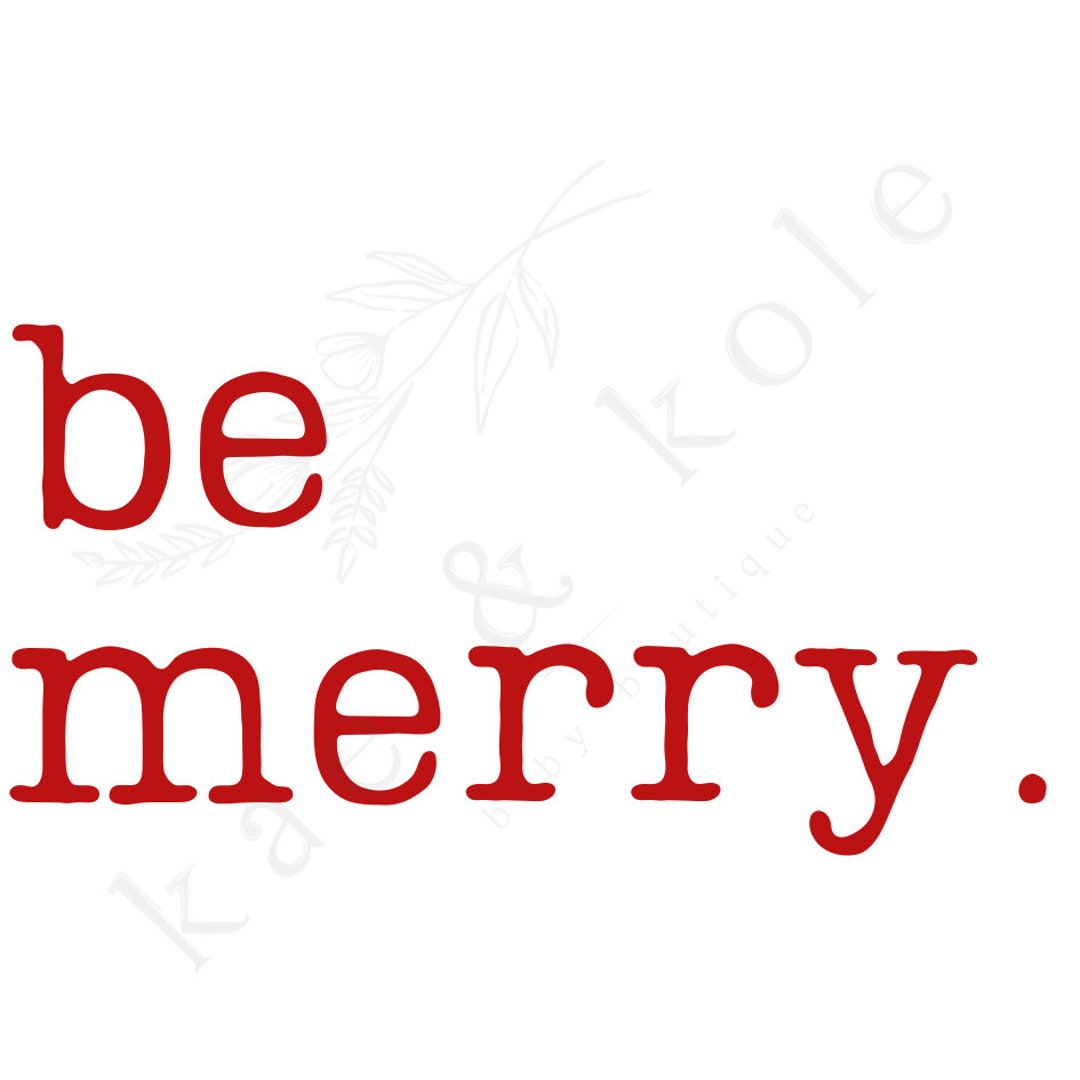 Be Merry Type SVG PNG - Instant Download - Red Christmas Typewriter ...