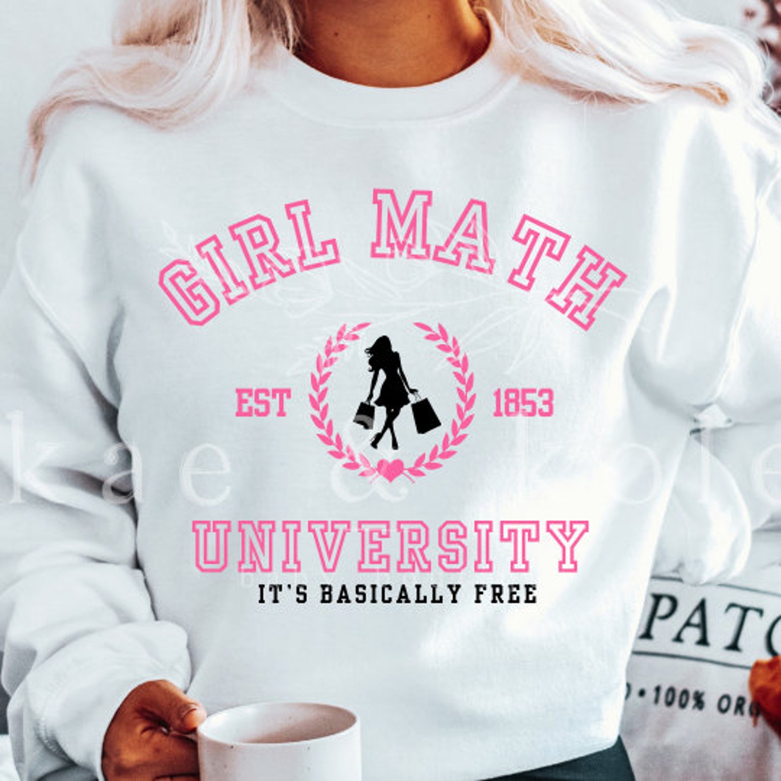 Girl Math University SVG PNG Instant Download Shopping College Pink It's Basically Free ...