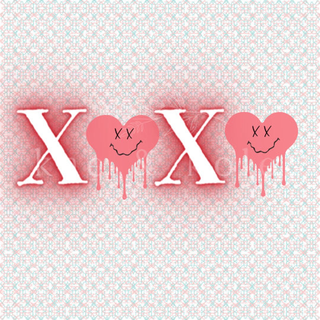 XOXO SVG PNG - Instant Download - Pink Valentines Day Melting Smiley ...