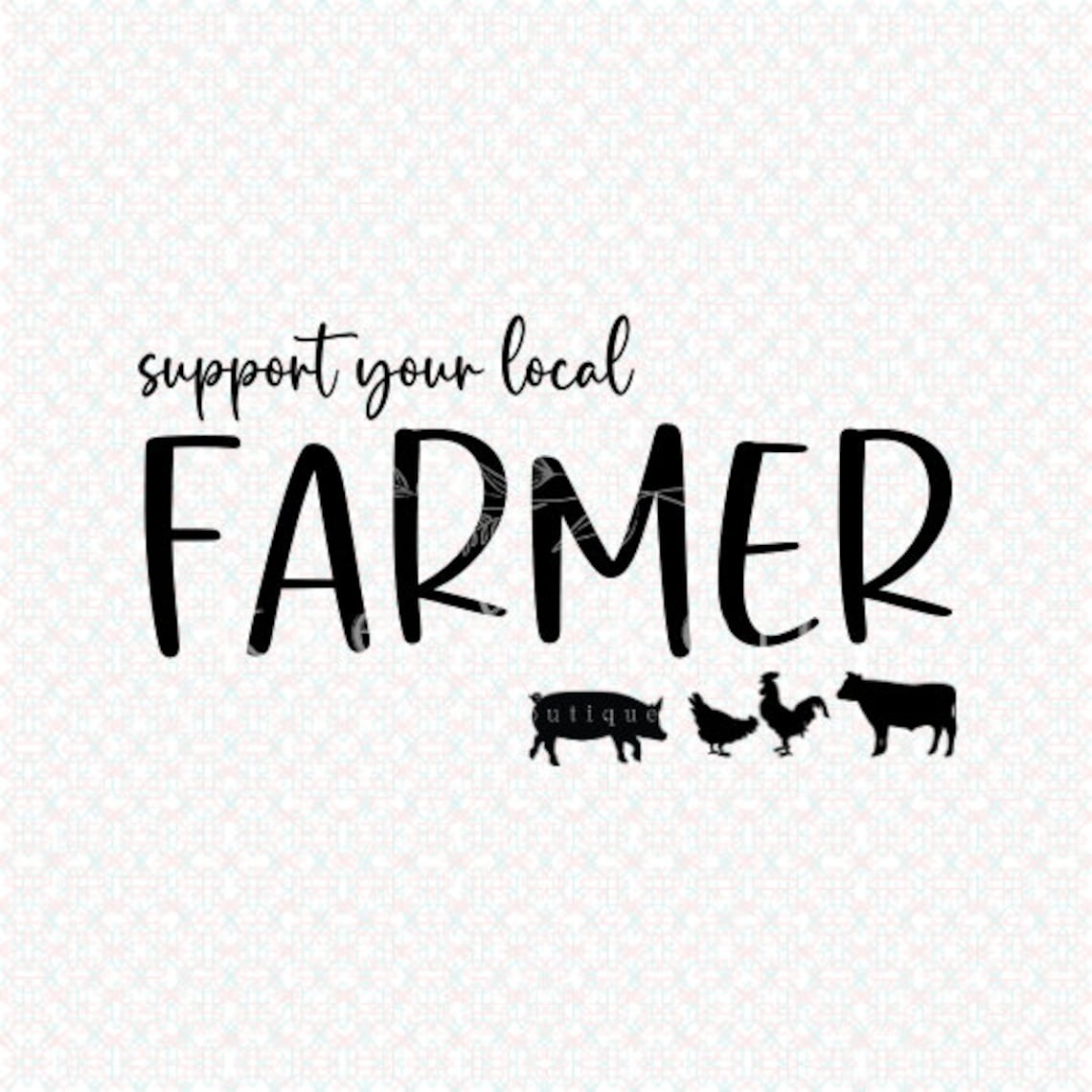 Farmer SVG Cow PNG - Instant Download - Farmers Market | Support Your ...