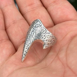 Sterling Silver Hand Engraved Archer Ring, Thumb Silver Men Ring ...