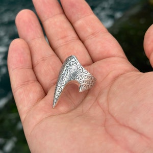 Sterling Silver Hand Engraved Archer Ring, Thumb Silver Men Ring ...